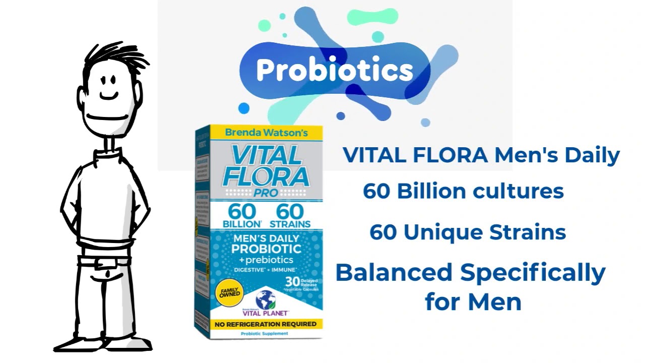 Vital Flora Men's Daily Probiotic + prebiotics - YouTube