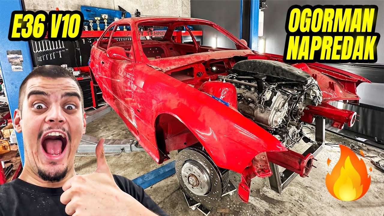 Ogroman Napredak na E36 V10 | Motor Ubacen i Prednji Trap Rijesen ...