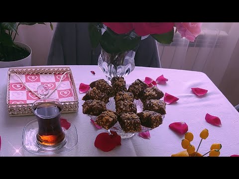 Çayla içiləcək çox ləziz xurma şirniyyatı☕