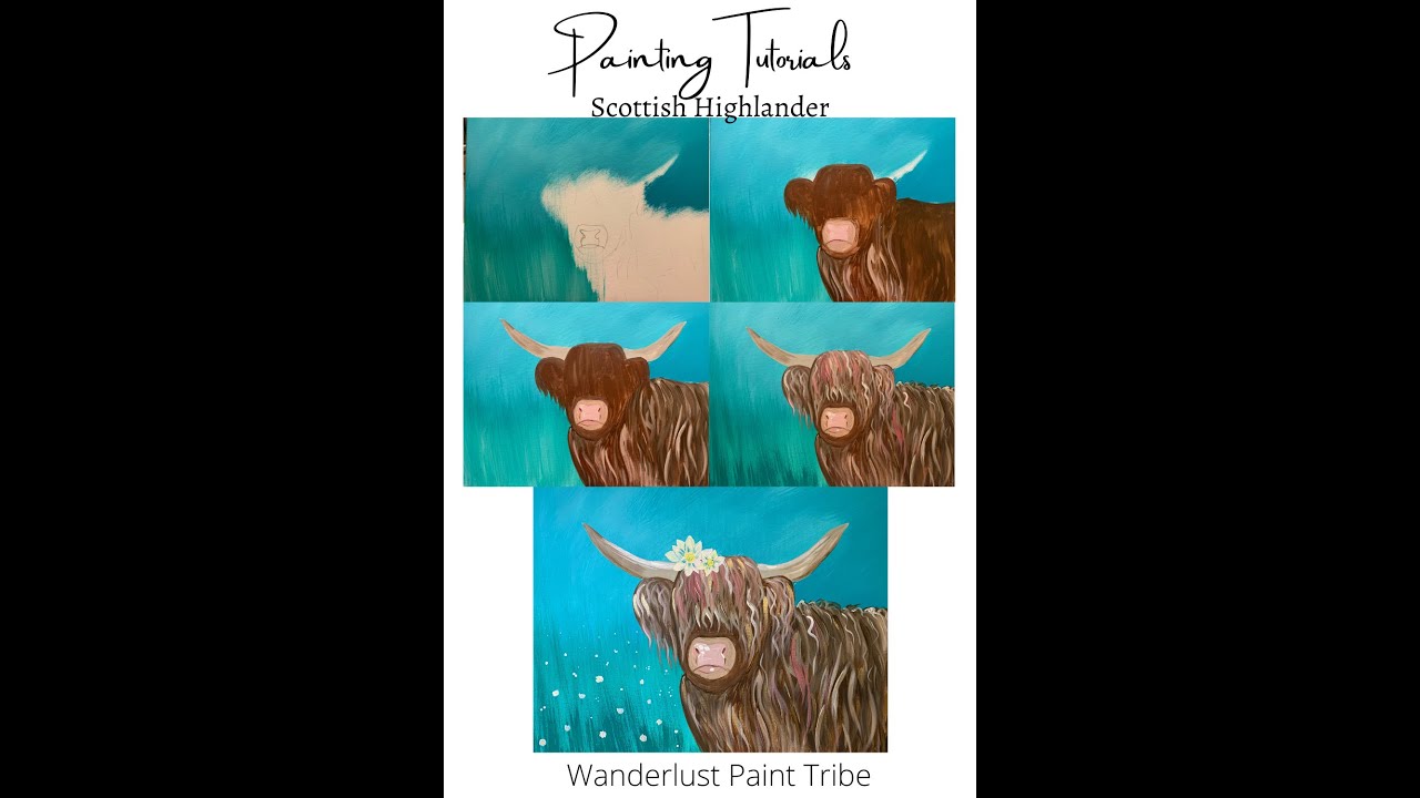 Scottish Highlander Canvas Painting Tutorial - YouTube