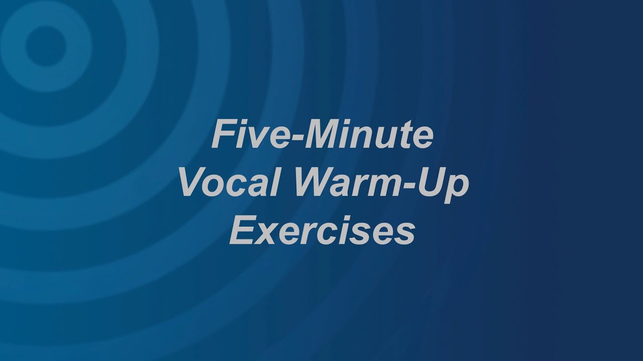 Five-Minute Vocal Warm Up Exercises - YouTube