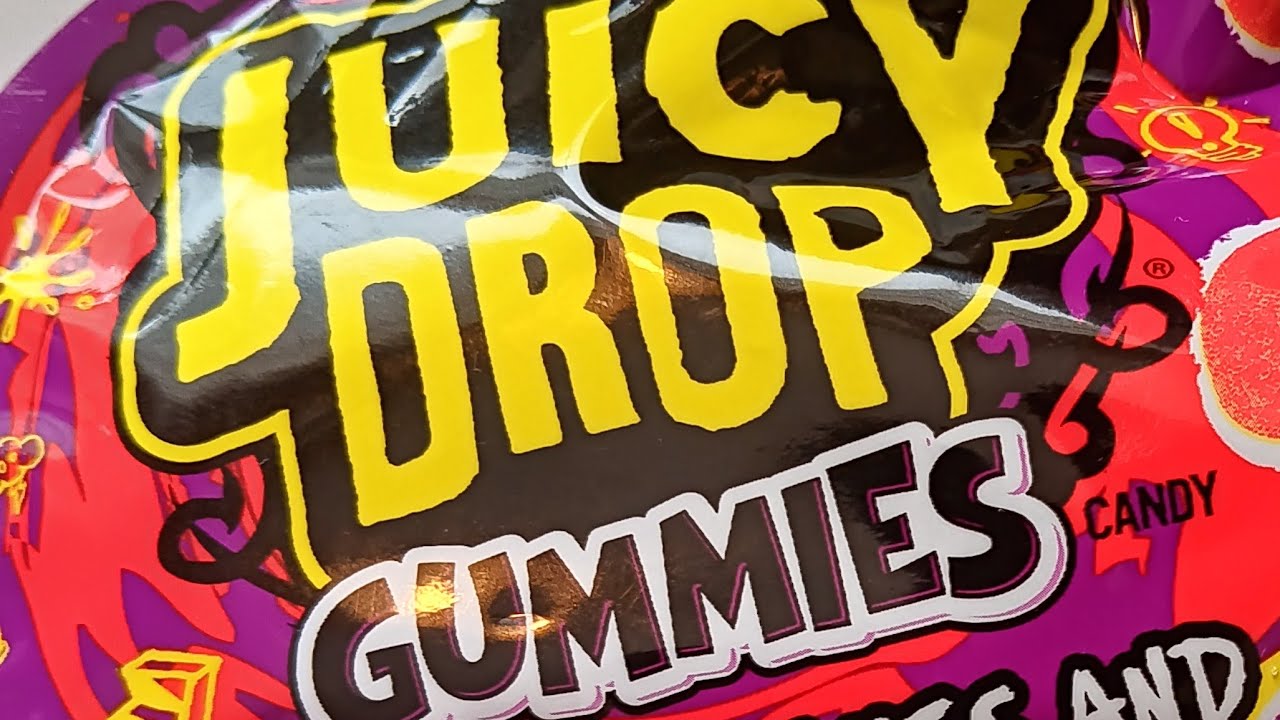 JUICY DROP GUMMIES CHEWY GUMMIES AND SOUR GEL! WILD CHERRY BERRY ...