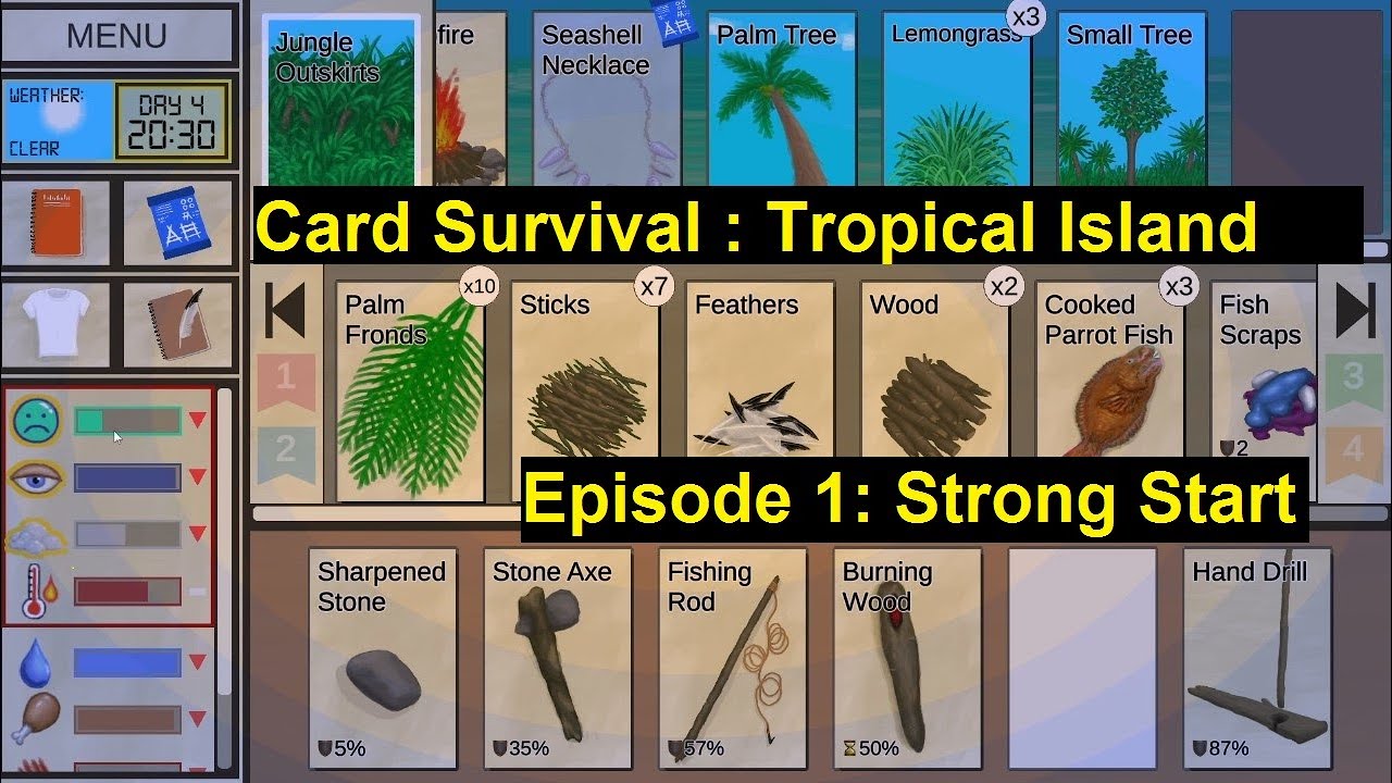 Card Survival: Tropical Island, Ep1, Day1: Fresh start, no Coconut ...