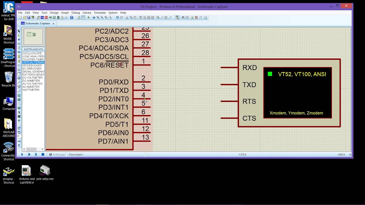 Atmega8 Microcontroller Simulation In Proteus Youtube 9627