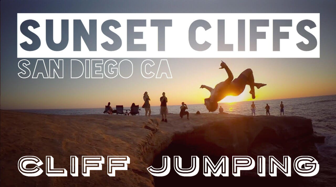 CRAZY CLIFF JUMP AT SUNSET CLIFFS!! - YouTube