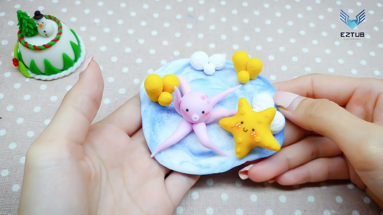 Easy DIY clay octopus and starfish under miniature ocean | Wonderful ...