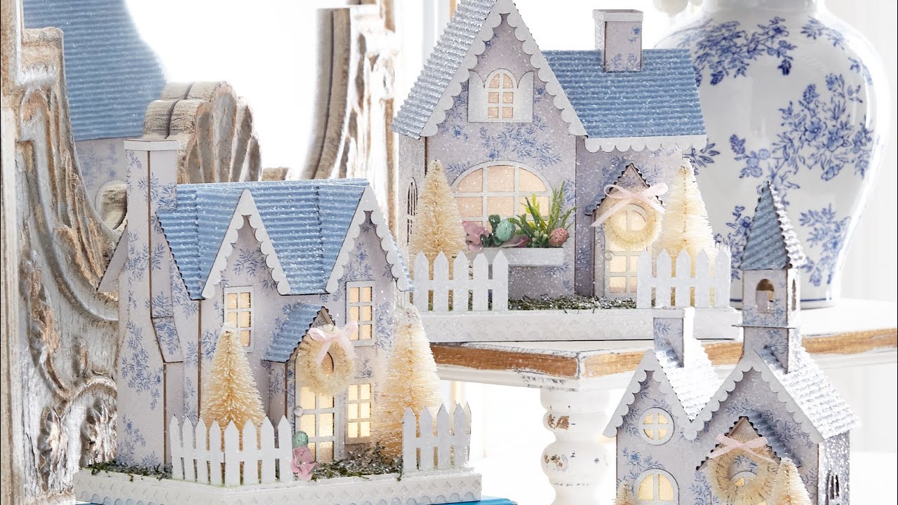 SPRING DECORATIONS or GIFT IDEA FOR MOM: Light Up Paper Houses # ...