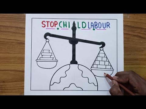 Stop Child Labour Poster Drawing/ World Day Against Child Labour ...
