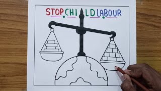 World Day Against Child Labour Poster Drawing|Stop Chil... | Doovi