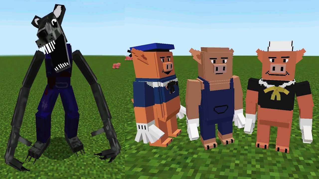 The Three Little Pigs Analog Horror addon in Minecraft PE - YouTube