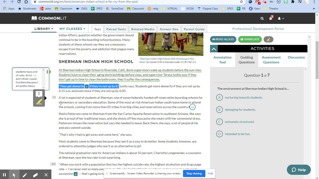 Tutorial on how to read through Common Lit - YouTube