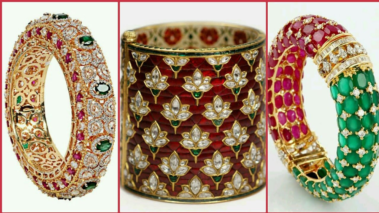 Most Beautiful Elegant And Outstanding Rhinestone And Gold Bracelet ...
