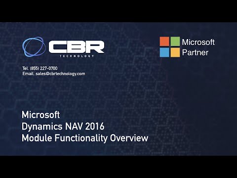 Dynamics NAV 2016 Module and Functionality Overview - YouTube