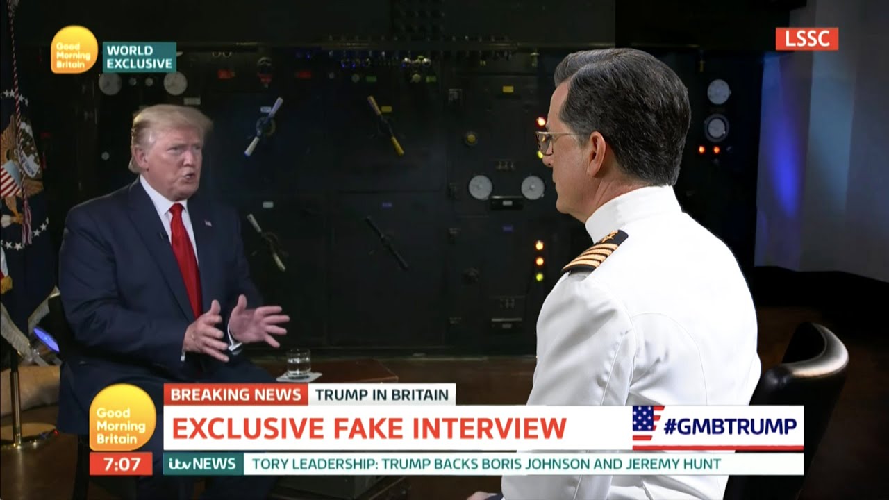 Stephen Colbert Interviews Piers Morgan's Interview Of President Trump ...