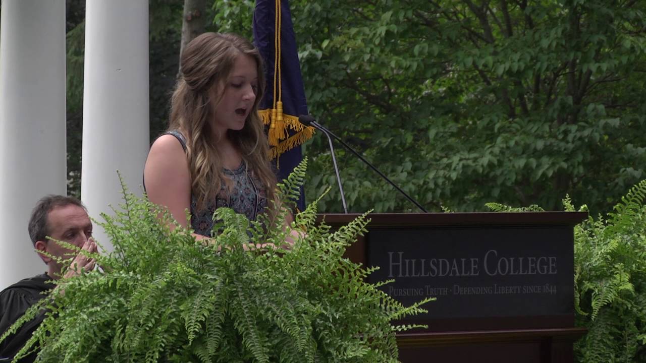Larissa Clark Addressing the incoming class of 2020 at HIllsdale ...