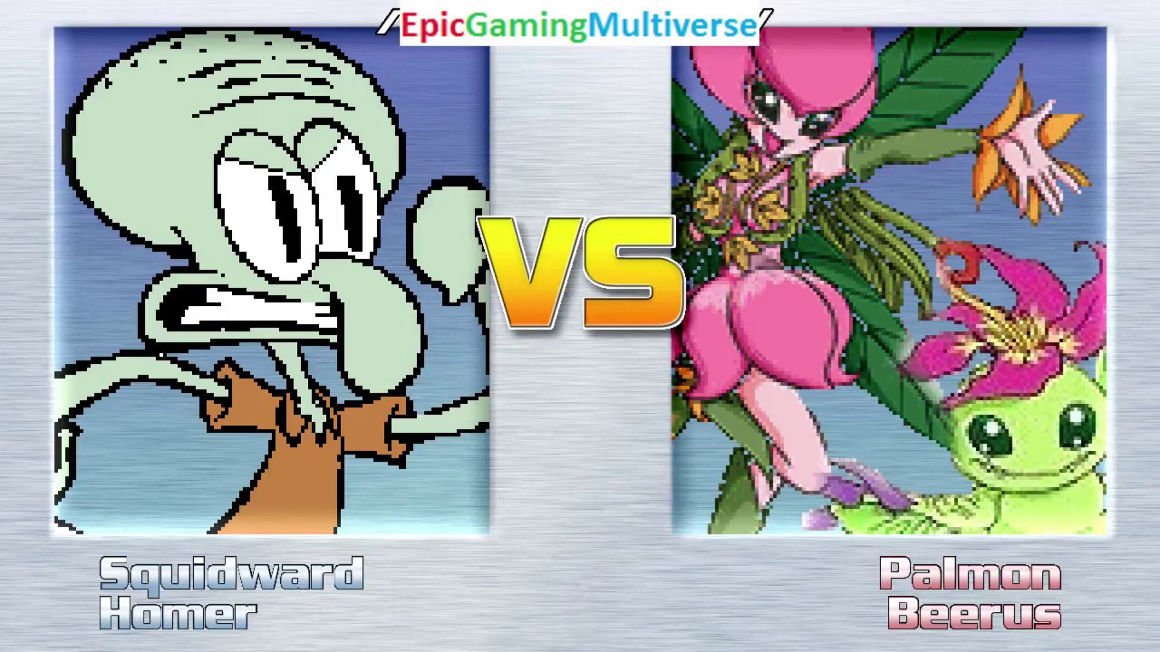 Squidward And Homer Simpson VS Palmon The Digimon And Beerus In A MUGEN ...