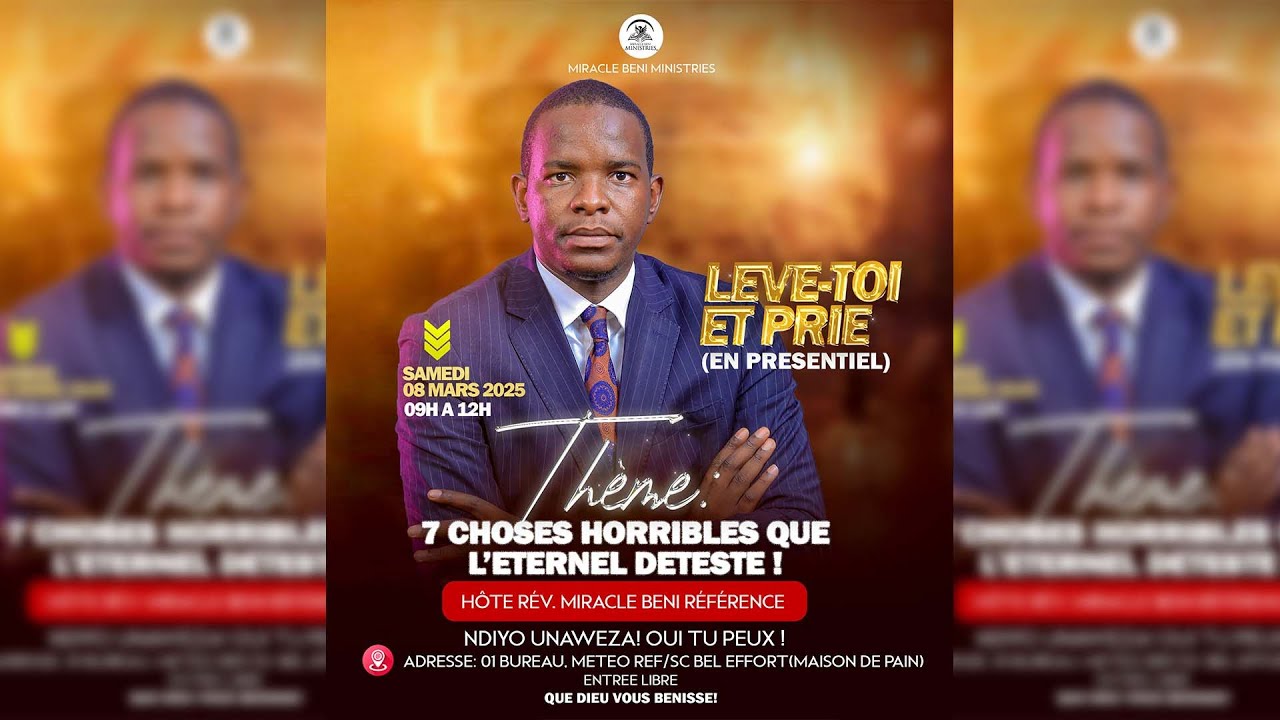 LEVE-TOI ET PRIE EN PRESENTIEL/REV.MIRACLE BENI 08.03.2025 - YouTube