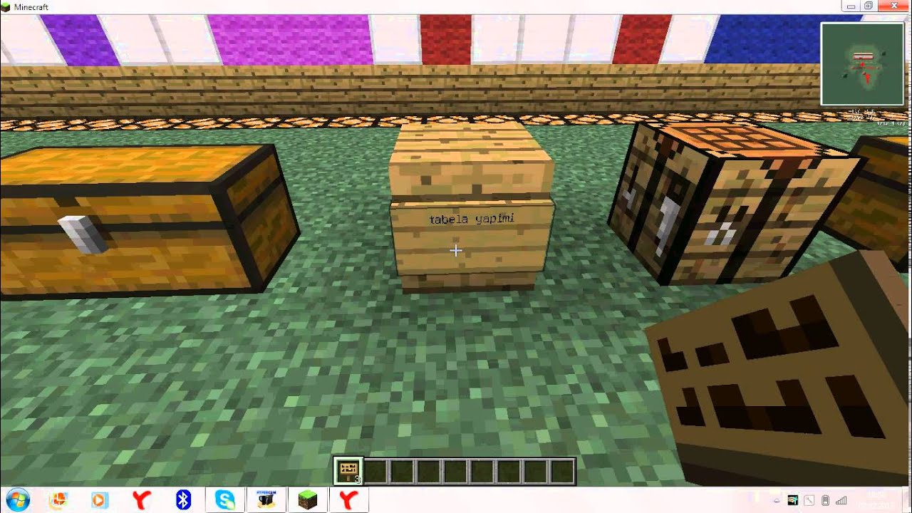 Umutla Minecraft-çalışma masası,tabela,tablo,çakmaktaşı ve çelik yapımı ...
