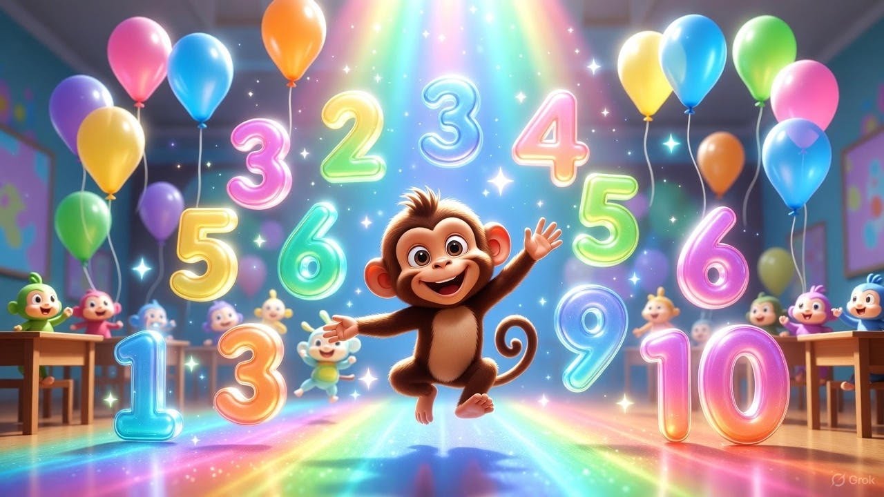 1 to 10 Counting Song for Kids | Baby Monkey Nursery Rhyme | Learn ...