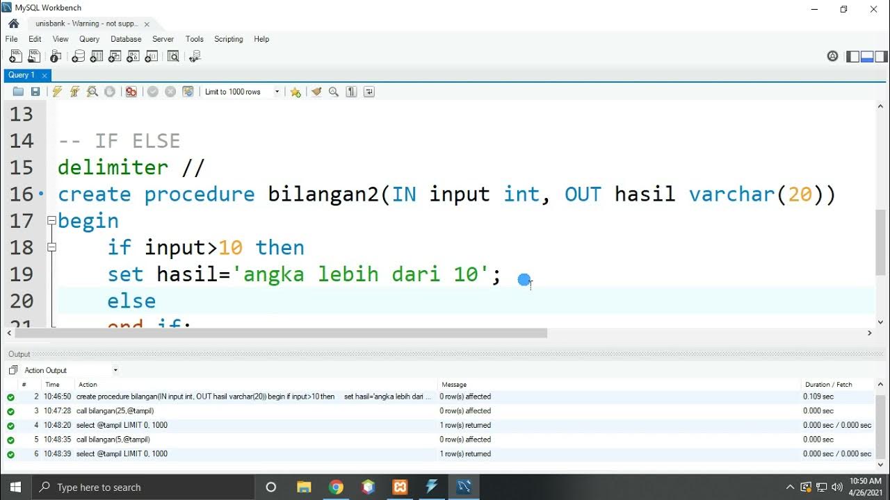 IF dan Case, Percabangan dalam Stored Procedure MySQL - YouTube