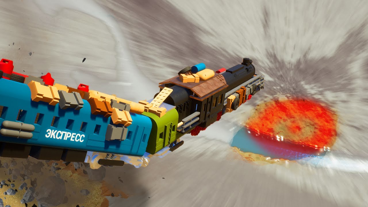 THREW LEGO METRO TRAIN OFF A HUGE MOUNTAIN! FALL TRAIN OFF A CLIFF - 😁 ...