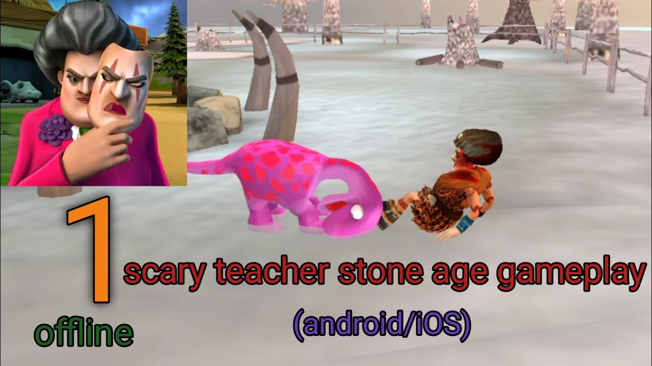 scary teacher stone age gameplay part 1 - YouTube