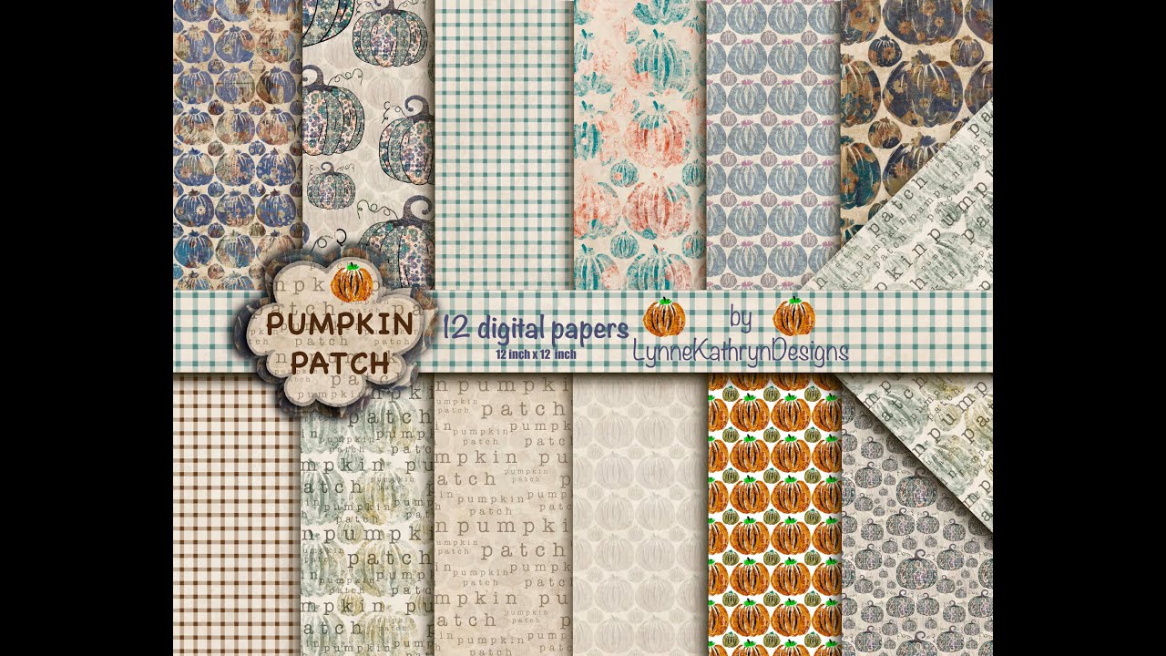 PUMPKIN PATCH DIGITAL PAPER PACK by LynneKathrynDesigns - YouTube