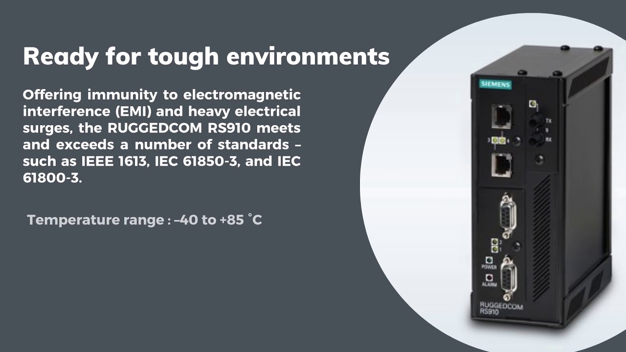 Siemens Ruggedcom RS910 Small Form Factor Managed Ethernet switch - YouTube