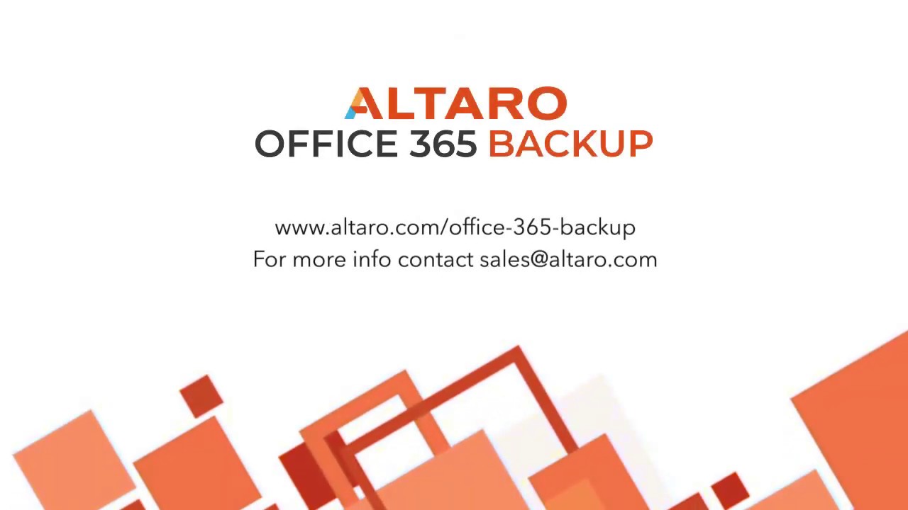 An Introduction to Altaro Office 365 Backup - YouTube