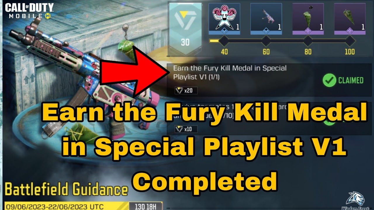 How to Earn the Fury Kill Medal in Special Playlist V1 Cod Mobile - YouTube