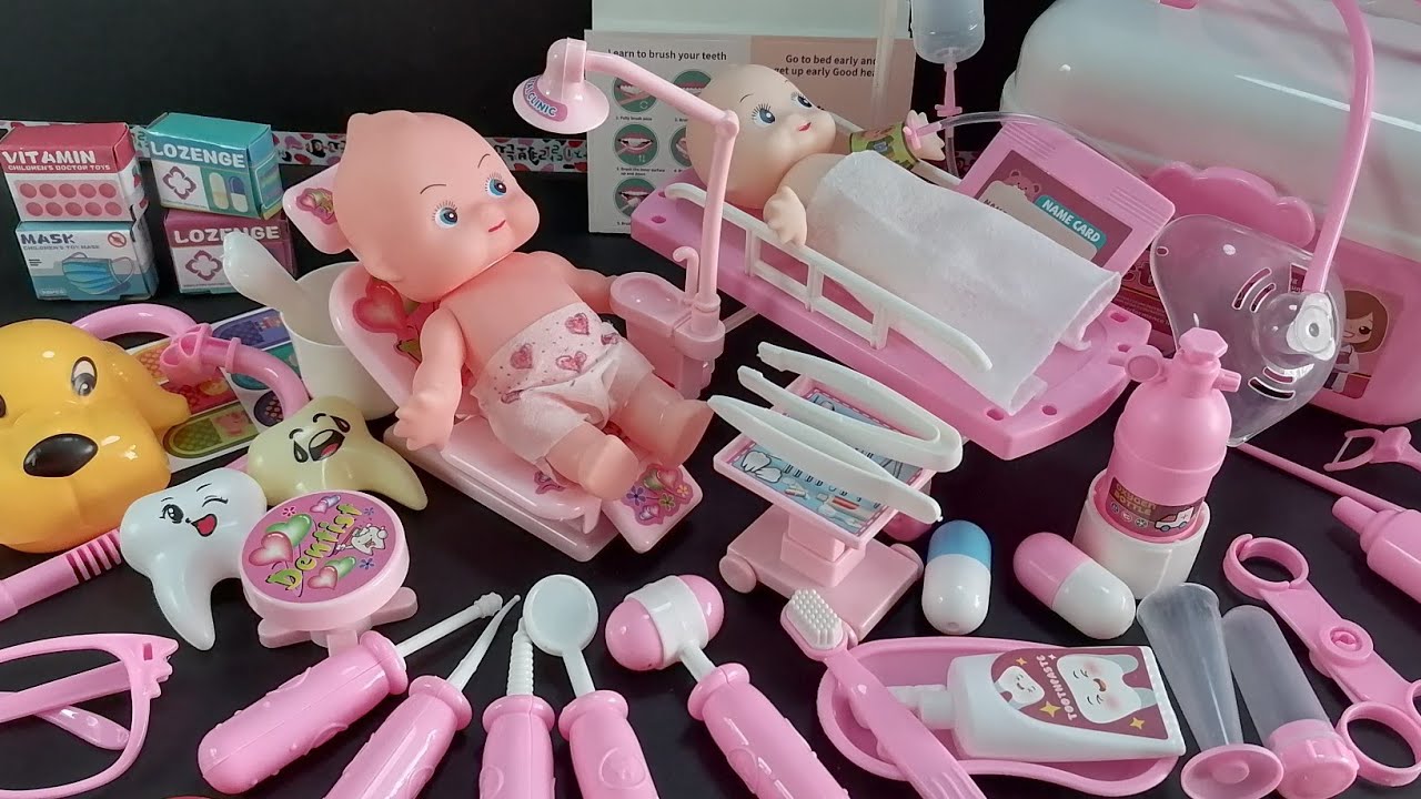 28:59 Minutes Satisfying with Unboxing Pink Doctor Play Set with babies ...