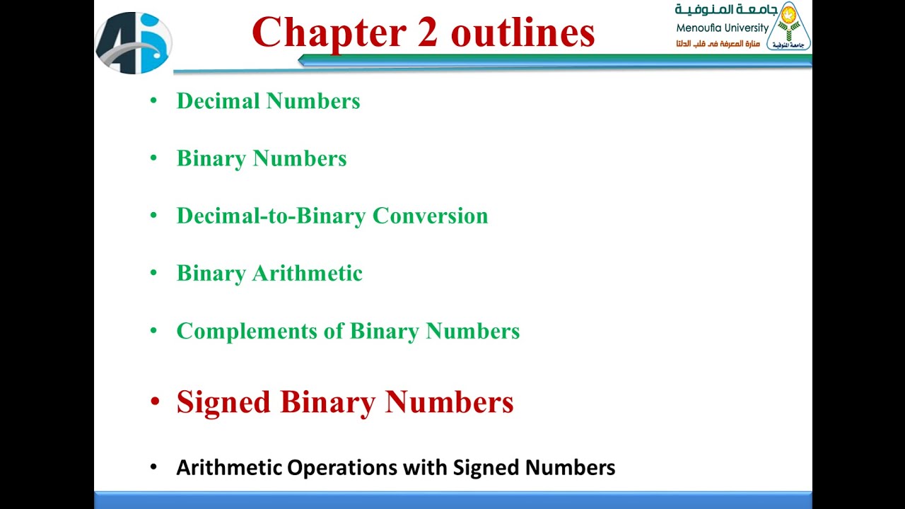 Ch02.p5. Signed Binary Numbers, اشارات الاعداد والارقام الثنائية - YouTube