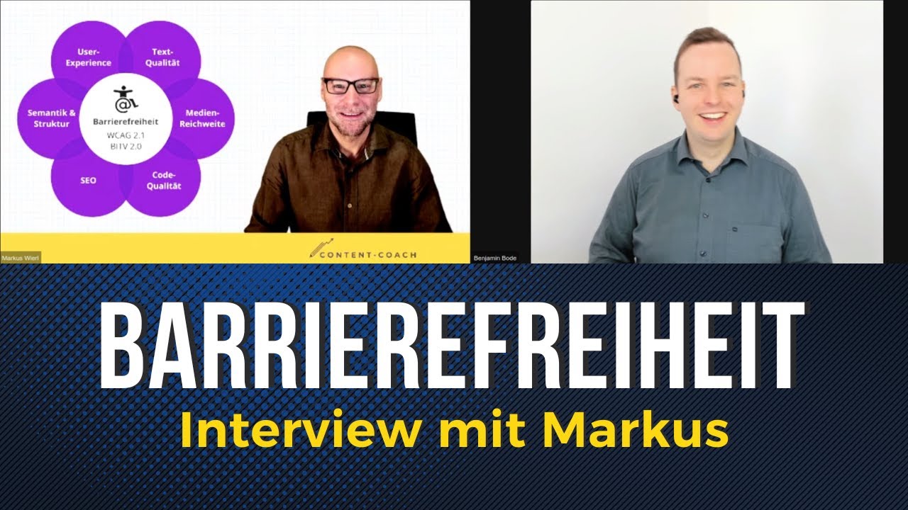 Barrierefreiheit im Webdesign - Interview mit Markus Wierl - YouTube