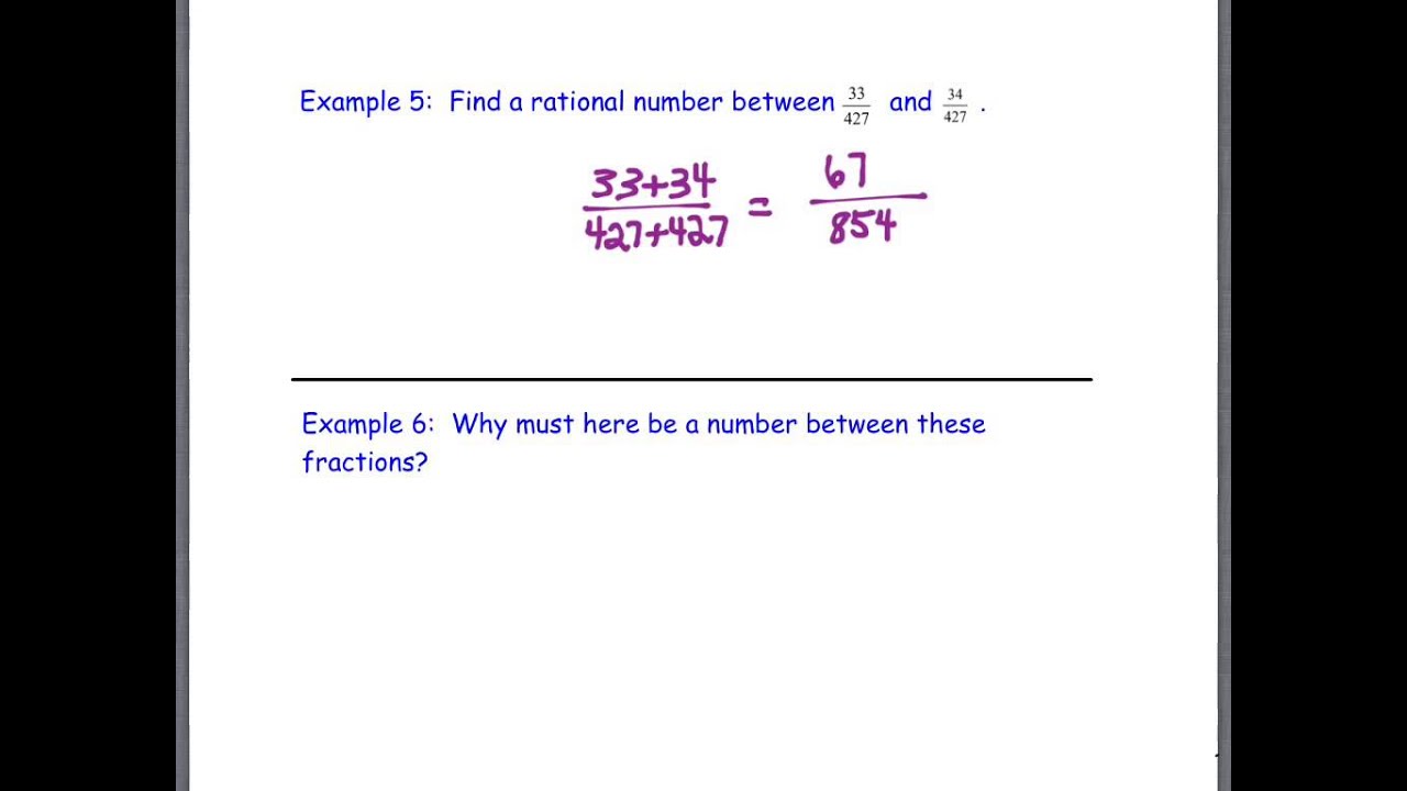 6 1 The Set Of Rational Numbers part 2 YouTube