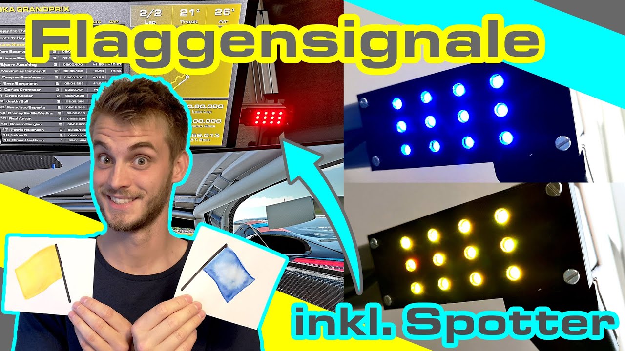 SIM RACING LED FLAGGENSIGNALE + SPOTTER (iRacing) - Anzeige selbst ...