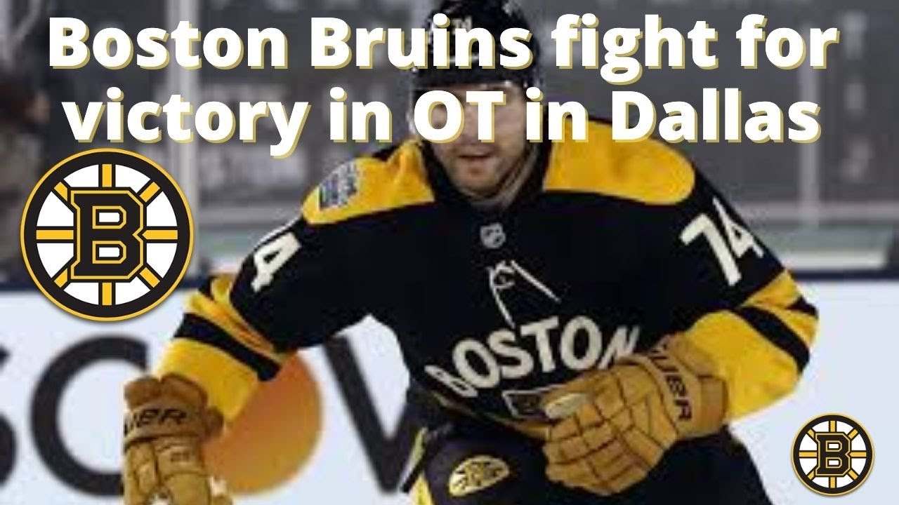 Boston Bruins fight for victory in OT in Dallas - YouTube