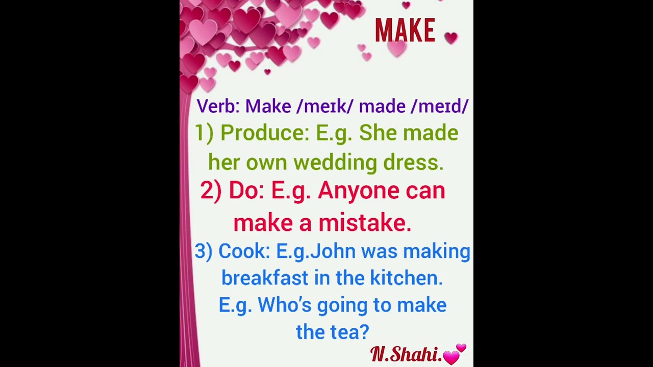 Meaning Of Make In English YouTube meaning-of-make-in-english-youtube