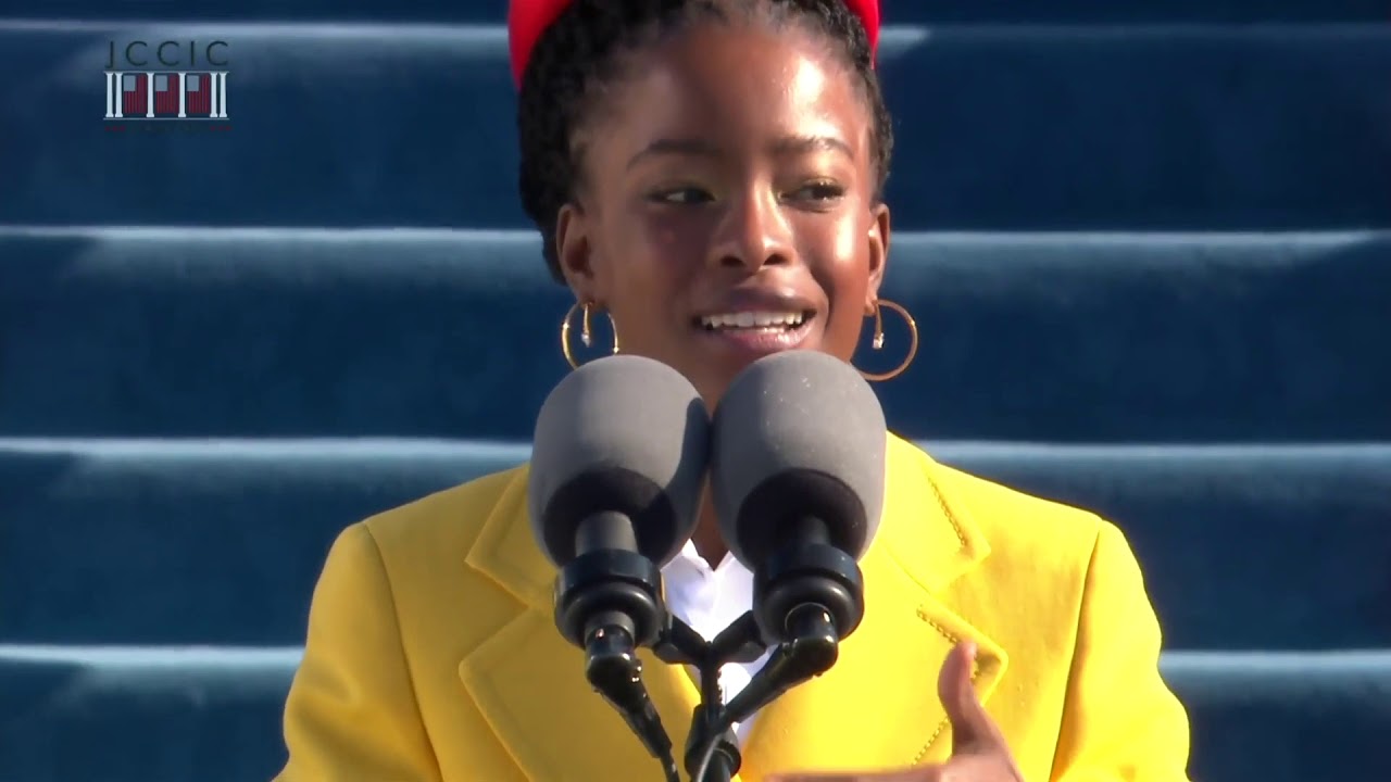 Poet Amanda Gorman gives "The Hill We Climb" poem at inauguration - YouTube