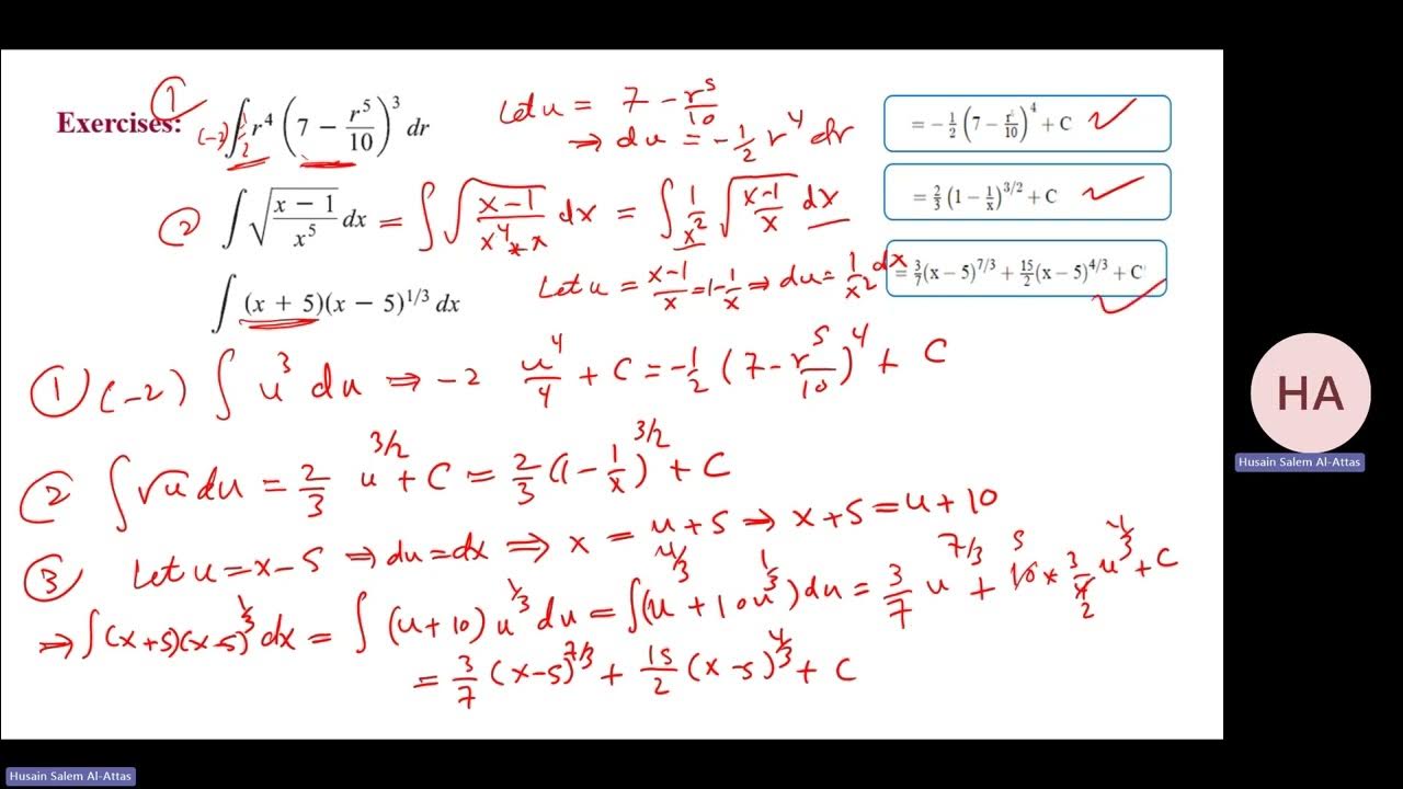 Section 5 5 Substitution Rule M102 T232 YouTube Part II - YouTube