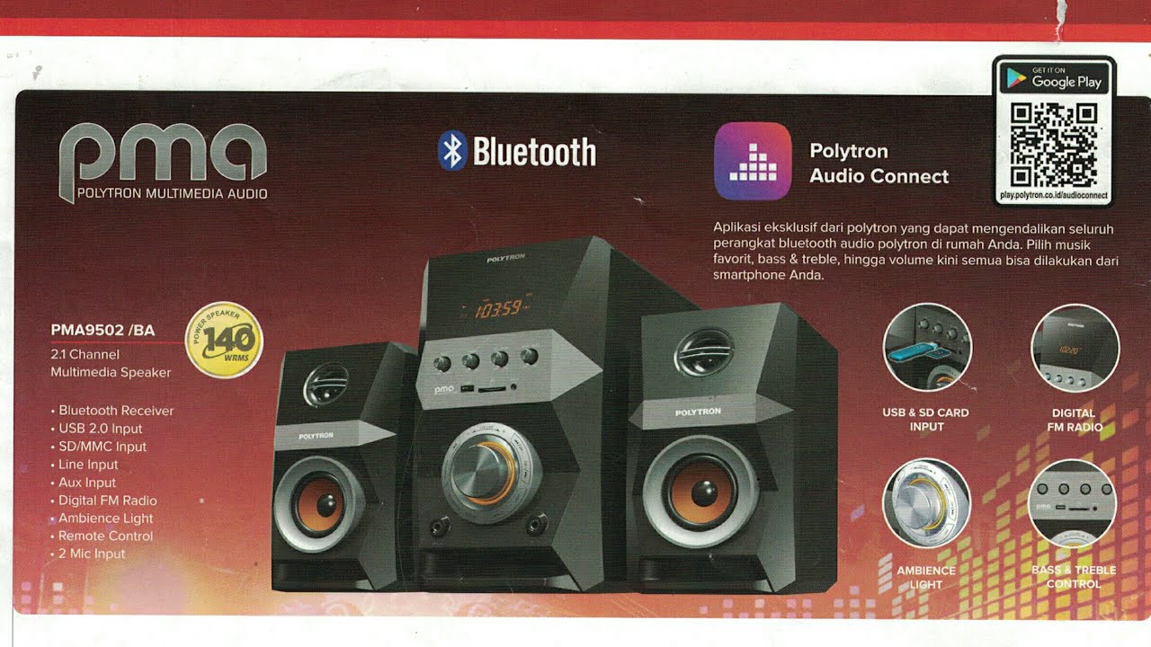 Speaker aktive polytron pma 9502 - YouTube