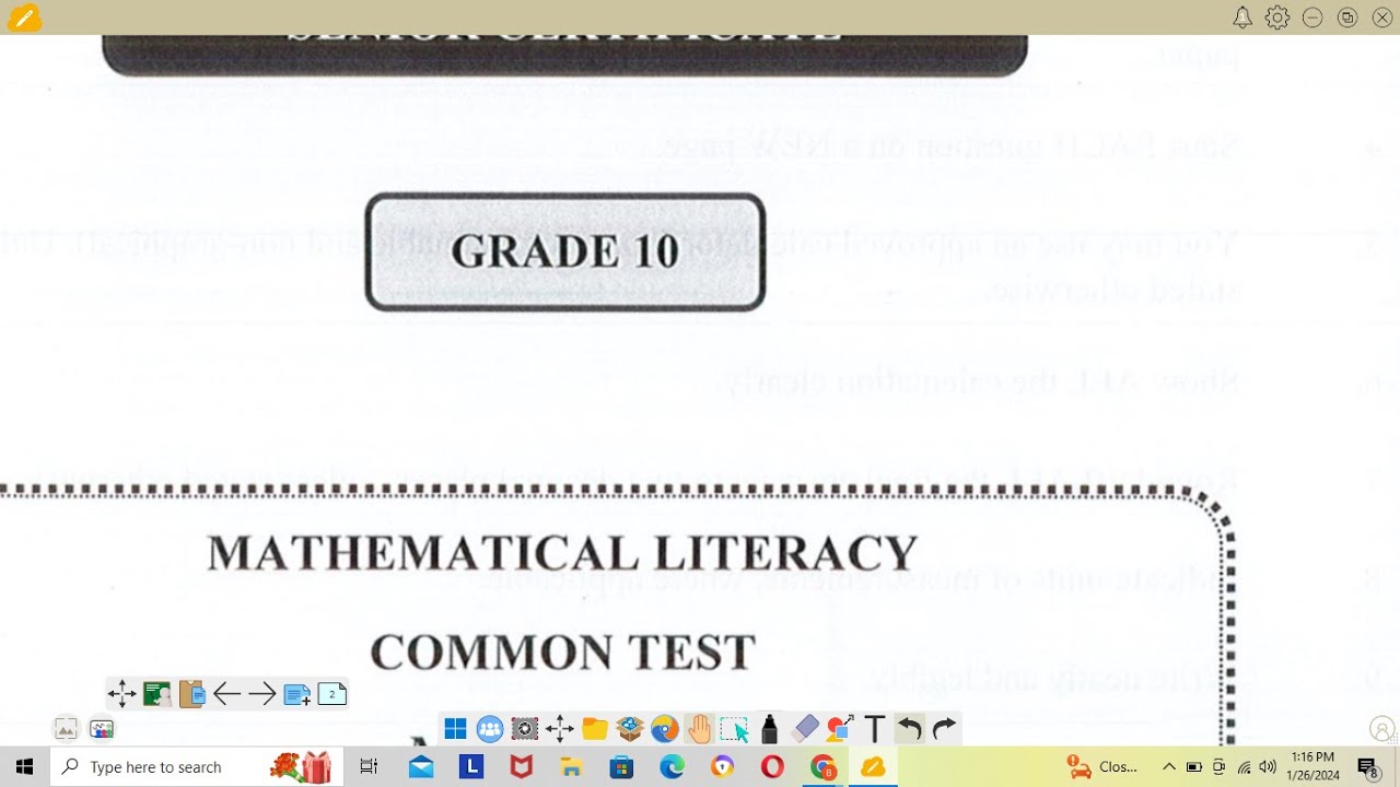 MATHEMATICAL LITERACY GRADE 10 NUMBER AND CALCULATIONS WITH NUMBERS ...