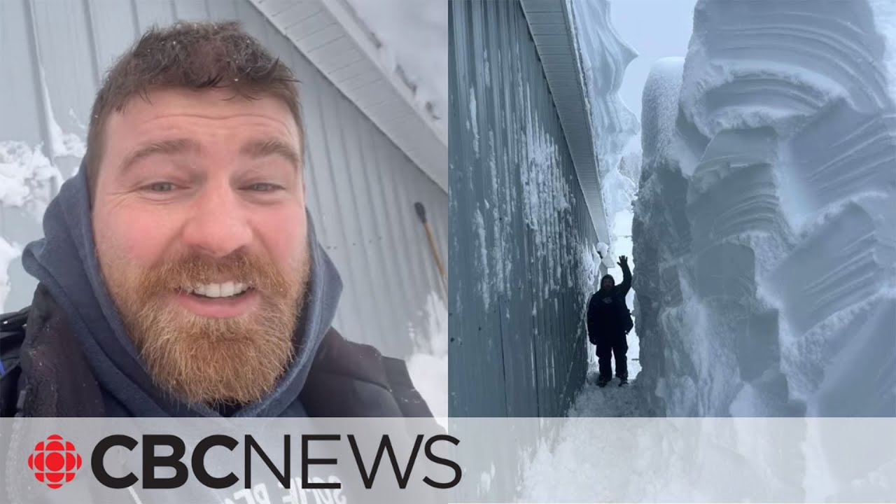 Cape Breton's epic snowfall seen in couple's viral photo - YouTube