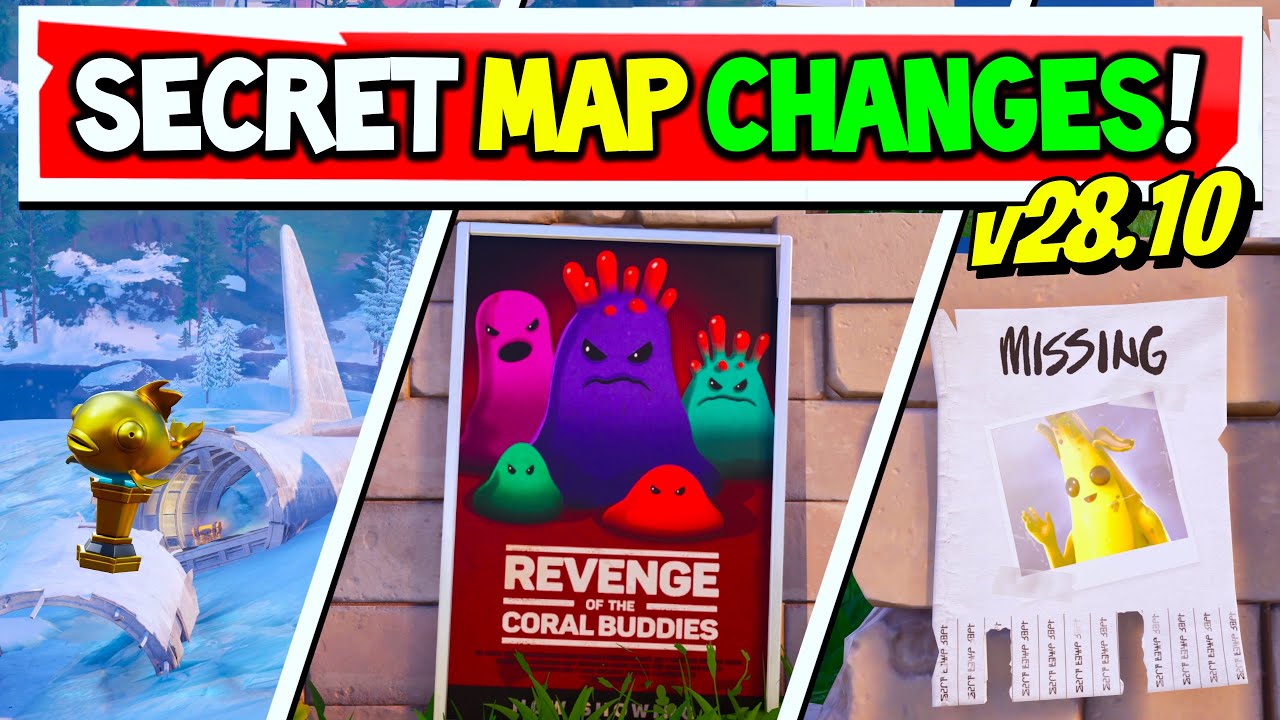 Fortnite UPDATE SECRET MAP CHANGES | v28.10 CHAPTER 5 - YouTube