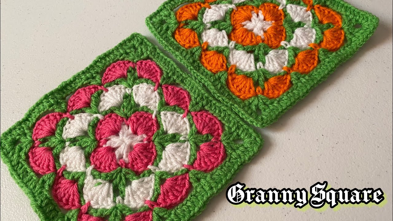 Simple Patterned Granny Square Tutorial | Step-by-step - YouTube