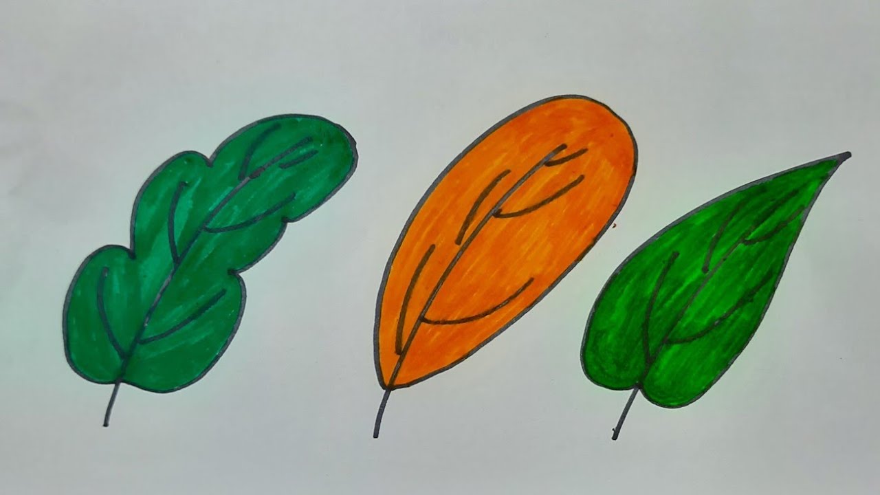 Easy leafs🍃 art||How to draw leafs🍃||🍃leafs drowning tutorial||doodle ...