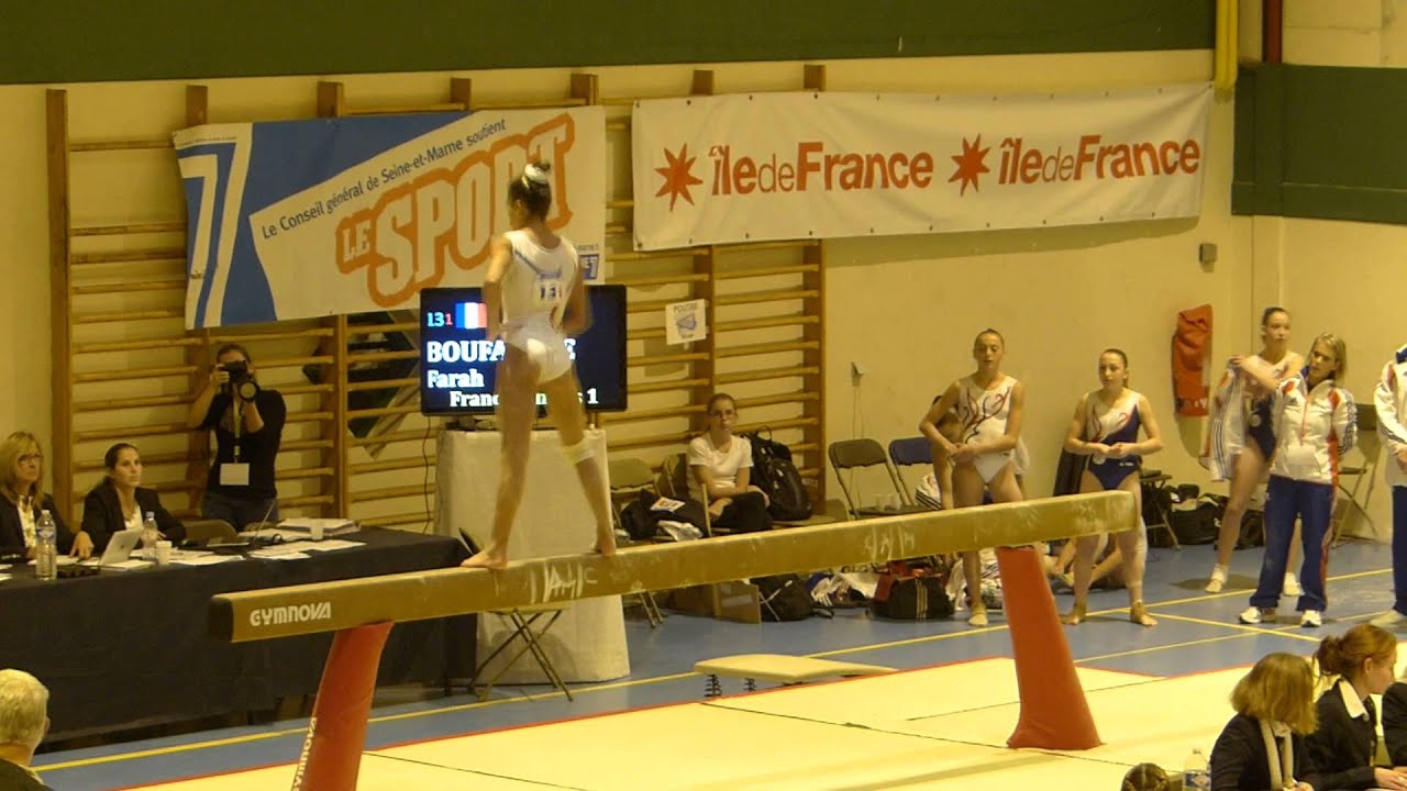 Farah BOUFADENE Poutre Combs 2013 Qualifications - YouTube