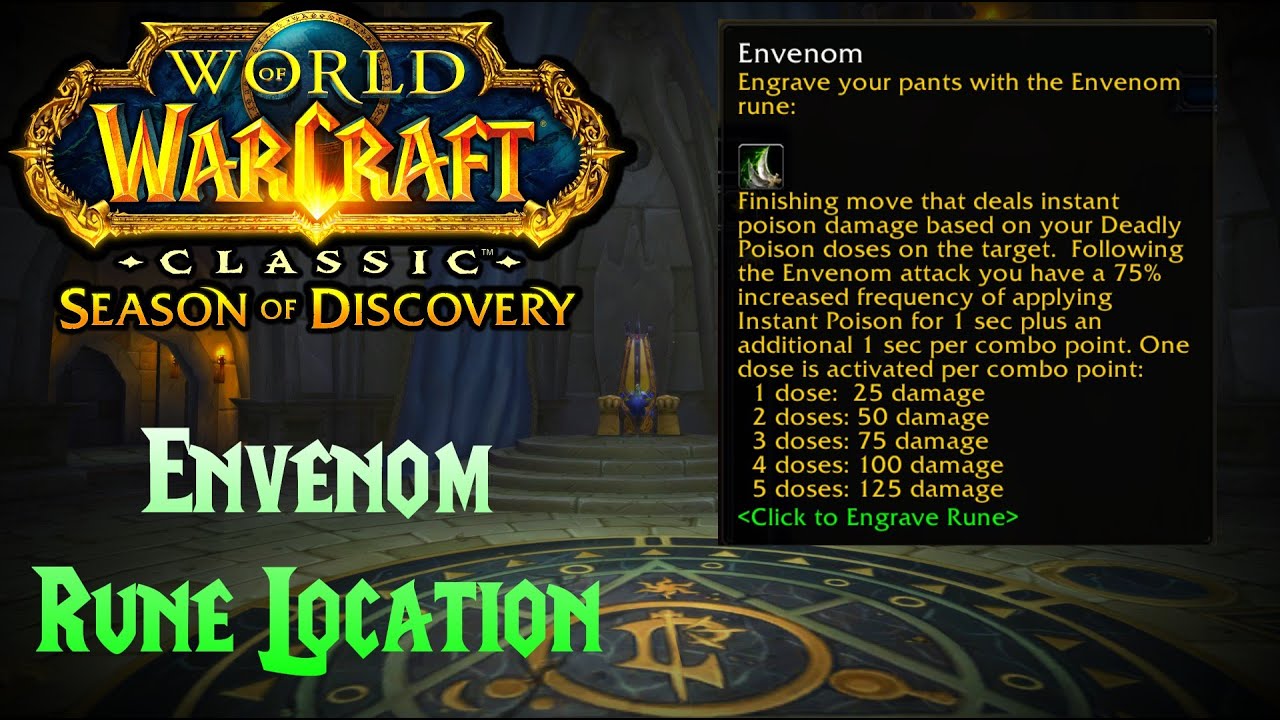 WoW SoD Envenom Rune Location - YouTube