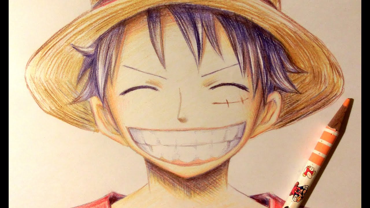 ASMR | Coloring with colored pencils | Luffy Smiling (Request) - YouTube