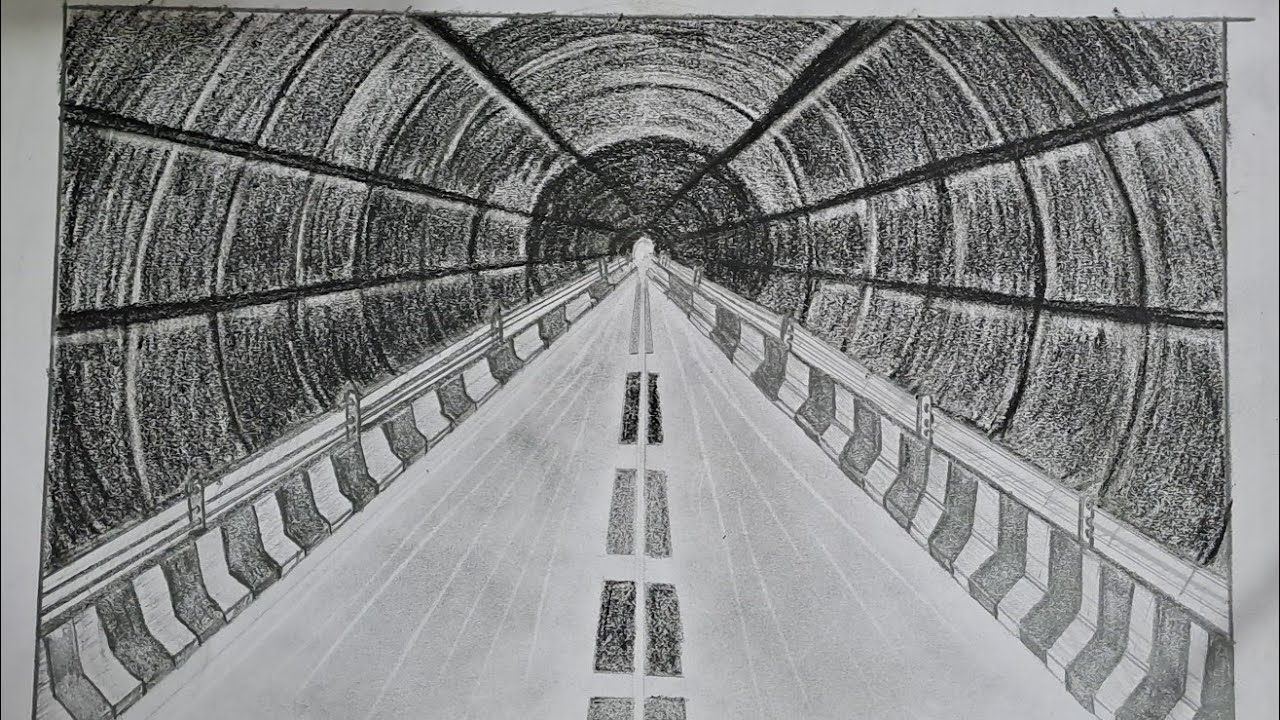 How to Draw a Tunnel Black and wight comic drawing||#tunnel - YouTube