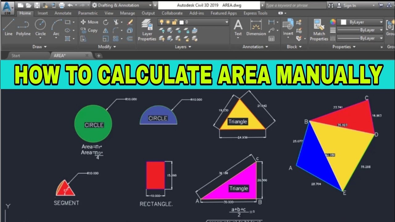 How to calculate land Area of different shapes.#area_calculation - YouTube